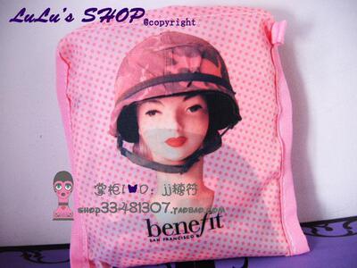 Benefit贝玲妃化妆包Gabbi粉色娇娃可折叠手提袋环保购物袋单肩包