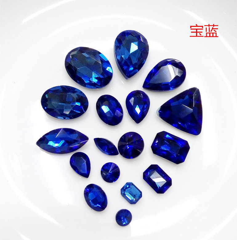 高档尖底水晶玻璃水钻diy饰品配件材料包鞋补钻手机壳钻宝蓝推荐