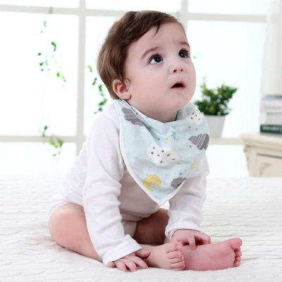 Cotton Fiber Baby Double Layers Newborn Burp Bib Kid Bandana