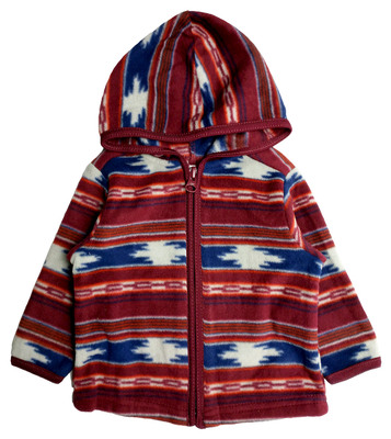 乐天BABY*OLD NAVY 0-6个月酒红连帽薄摇粒绒开衫外套