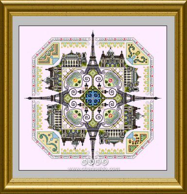 夕绣坊 十字绣图纸原扫图打印Chatelaine Designs-Paris Mandala