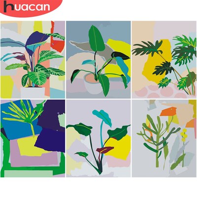 HACAN Paint By Number Plant HandPainted Painting Art Gift DI
