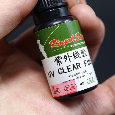 2bottles fly tying UV clear Finish glue thick&flow assorted