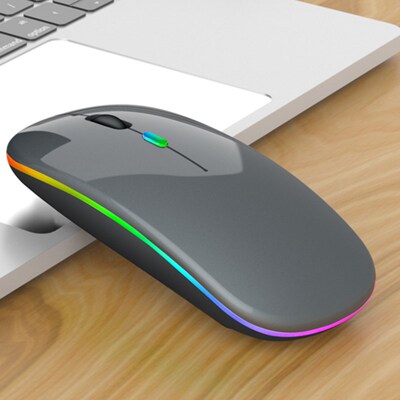 Bluetooth  2.4G Slim Wireless Mouse, Portable Dual Mode Rec
