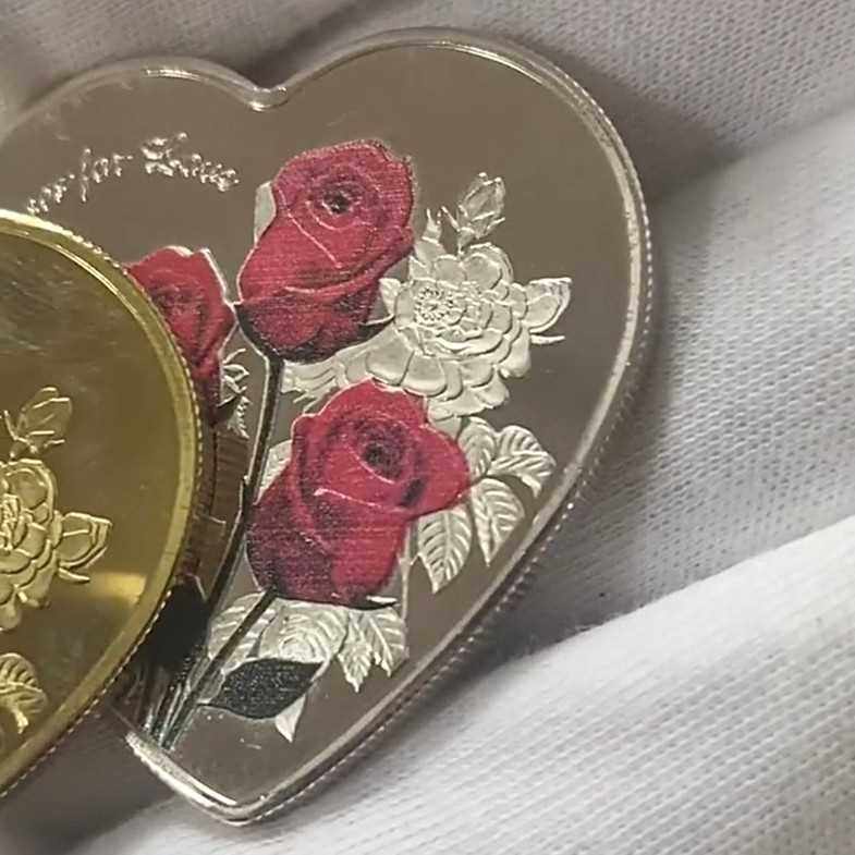 Heart Rose Valentine's Day Commemorative Coin I Love_虎窝淘