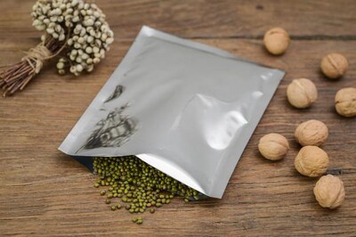 100pcs/lot flat bag, 14*20cm silver aluminium foil plain po