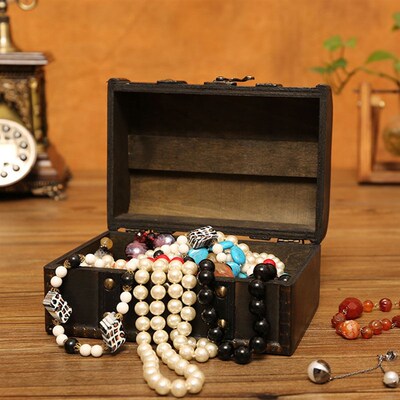 Treasure Chest Container Vintage Style Hinge Design Home Saf