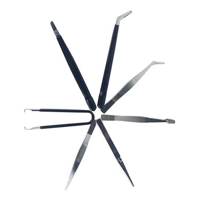 7pcs Precision tweezer set esd anti-static steel Straight Be