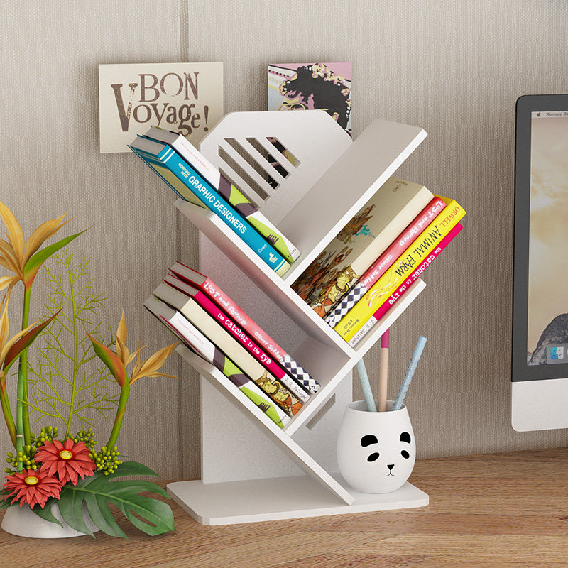 桌上书架桌子置物架桌面书柜儿童简易办公桌收纳学生用书桌小书架_虎窝淘