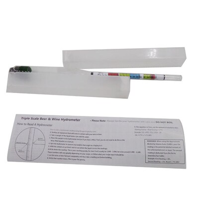 Triple Scale Hydrometer  Home brew Wine Beer Cider Alcohol T