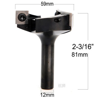 1pc 3 flutes 8mm 12mm 1/2 Shank Planing Bits Face End Millin