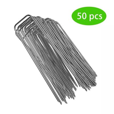 50Pcs/Lot -Shape Metal Garden Stakes Staple Securing Pegs  S