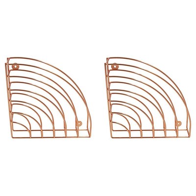 2 Packs Hanging File Holder Organizer Metal Wire Basket Geom