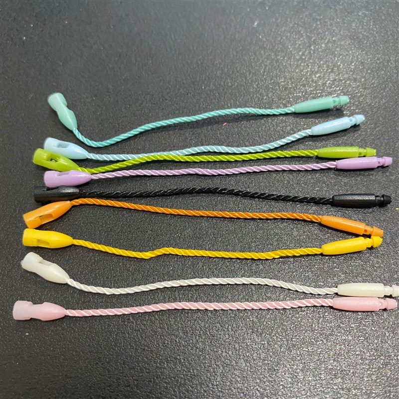 彩色绳扣吊粒吊绳吊牌挂绳手穿线子弹头短线现N货商标鞋圈绳扣 8c