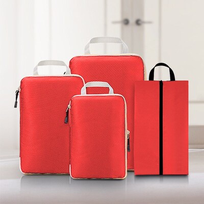 可压缩收纳包四件套衣服鞋子收纳袋拉链扩容包防水.旅行袋套装