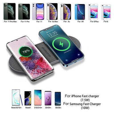 2 in 1 30W Qi Wireless Charger for iPhone 13 12 Pro Max 11 X