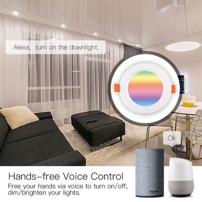 WiFi Smart LED Downlight Dimming Round Spot Light  7W RGB Co