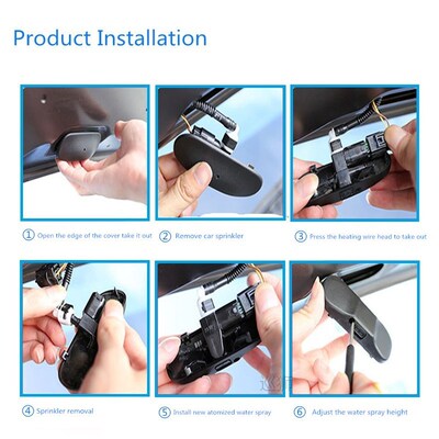 2P Car Front Windshield washer Spray Glass Water Nozzle Jet