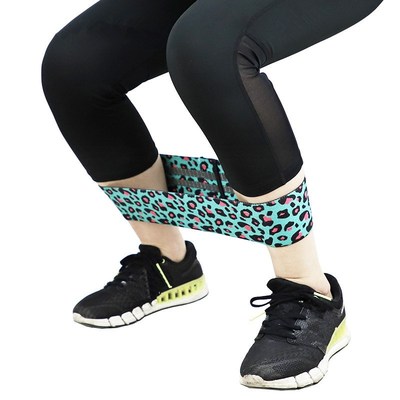 ni Leopard Print Yoga Squat Circle Loop Hips Resistance Band