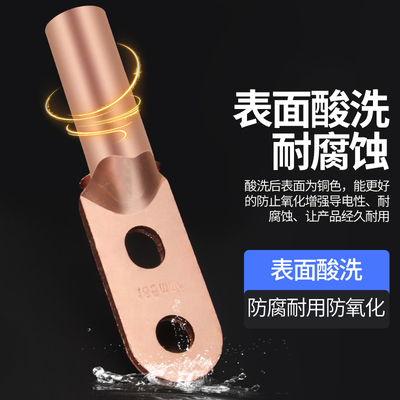 双孔铜鼻子DT25-4p00平方冷压端子紫铜电缆接头线鼻子线耳接线端