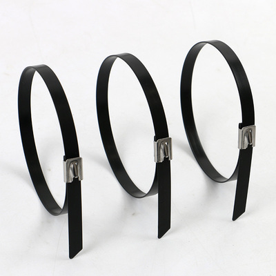 新款销304包塑不锈钢PVC自锁扎带金属扎带船用扎带55350绑带 电缆