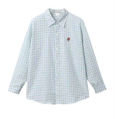 【小四粉丝专享】撞色格子韩系衬衫26041906