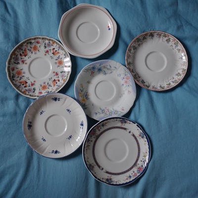 VINTAGE素雅花卉陶瓷小盘碟