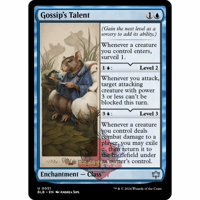 呆呆龙 万智牌 闲话者才能 Gossip's Talent 0051 平/闪