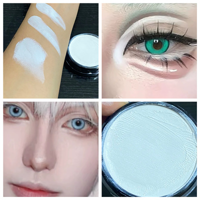 舞台黑白咖啡色粉底万圣节黑美妆