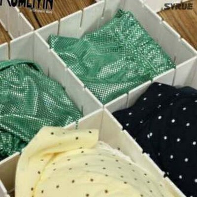 djustable DIY Grid Drawer Closet Divider Household Storage-