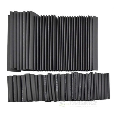 127Pcs Black Heat Shrink Cable Sleeves Tube Polyolefin Shrin