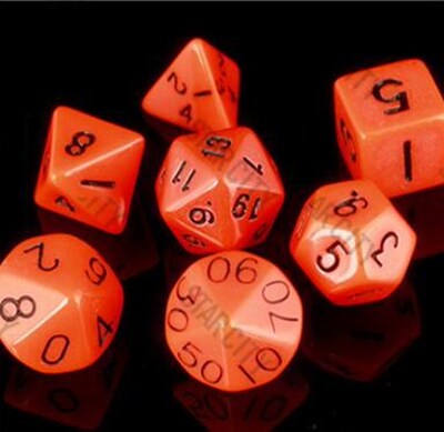 7 pc/bag Multi-Sided Dice Set D4,D6,D8,D10,D10%,D12,D20 Colo