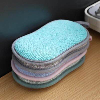 Fiber Cloth Pan Dish Soft Washing Brush Scrubber Sponge Cook