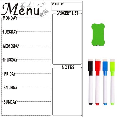 A4 Magnetic Whiteboard Weekly Planner Menu Meal Grocery To D