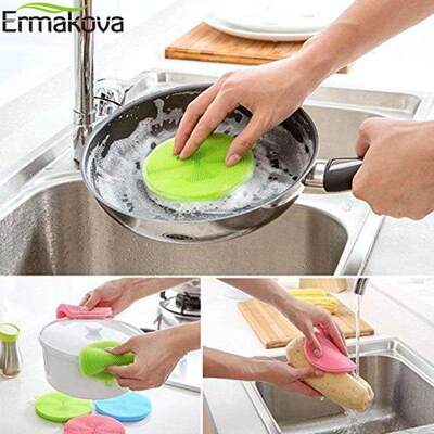 Silicone Dish Sponge Silicone Cleaning Brush Kitchen Scrubbe