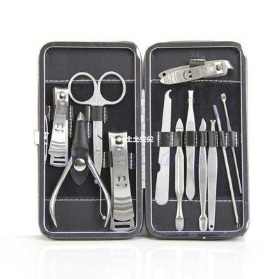 stainless 12 set nail clipper nipper cutter manicure pedic