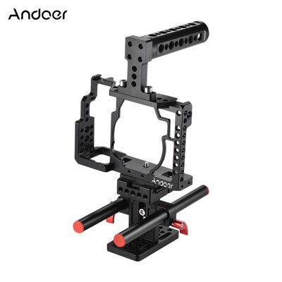 Andoer Aluminum Alloy Camera Cage + Top Handle + Rod Basepl
