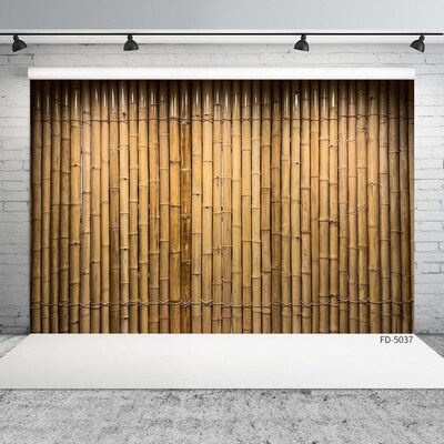 Bamboo Wooden Board Wall Vinyl Backdrops Baby Shower Newbor