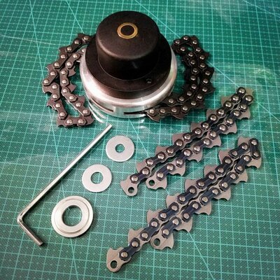 Universal Lawn Mower Chain Strimmer Head Brushcutter Metal B
