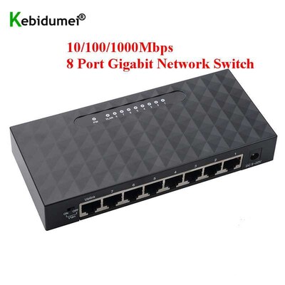 10/100/1000Mbps 8 Port Gigabit Network Switch Gigabit Ethern
