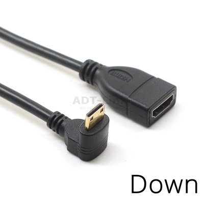 Opposite Right angle 90 Degree Mini HDMI Male to HDMI Femal