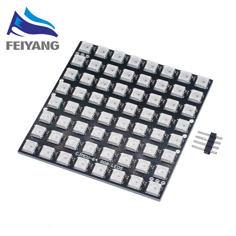 WS2812 LED 5050 RGB 8x8 LED Matrix Brand New WS2812B 8*8 64-_虎窝淘