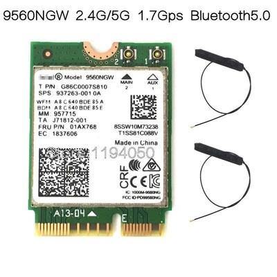 Card Intel 9560ngw Wi-Fi Wireless Ac Dual-Band Bluetooth 5.0
