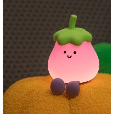 茄子硅胶小夜灯调光拍拍灯