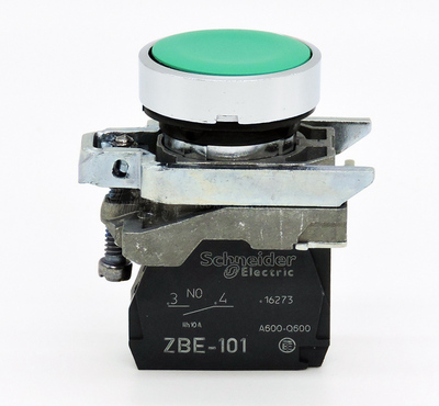 施耐德 平头按钮开关 XB4-BA31 ZBE101 一常开 22mm绿红色XB4BA42