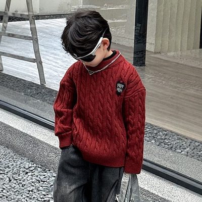 日本JGYPDM2025新款男红色毛衣