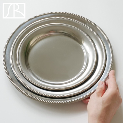 意大利Motta不锈钢银色圆盘子