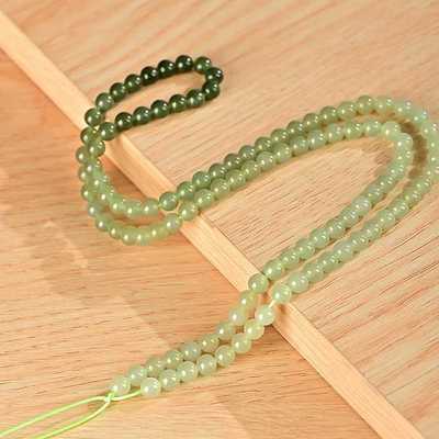 天然和田玉项链108颗渐变珠链