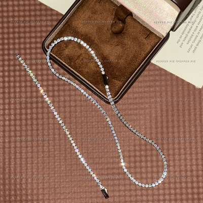 辣椒派年度王炸 不掉色永不过时十分满钻网球手链女 项链高级感