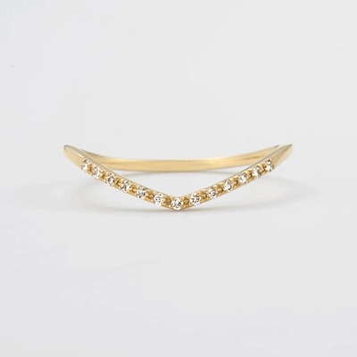 日系agete同款 轻奢v型戒可叠戴搭925银镀金极细戒指女日常通勤